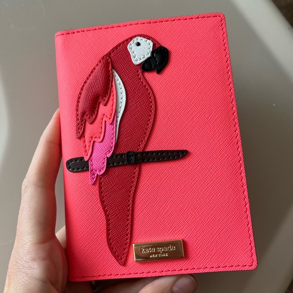 kate spade | Bags | Kate Spade Tropical Hot Pink Parrot Passport Cover ...